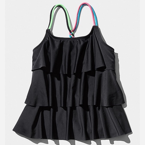 Justice | Swim | Justice Girls Tankini Top Black Rainbow Strap 678 ...